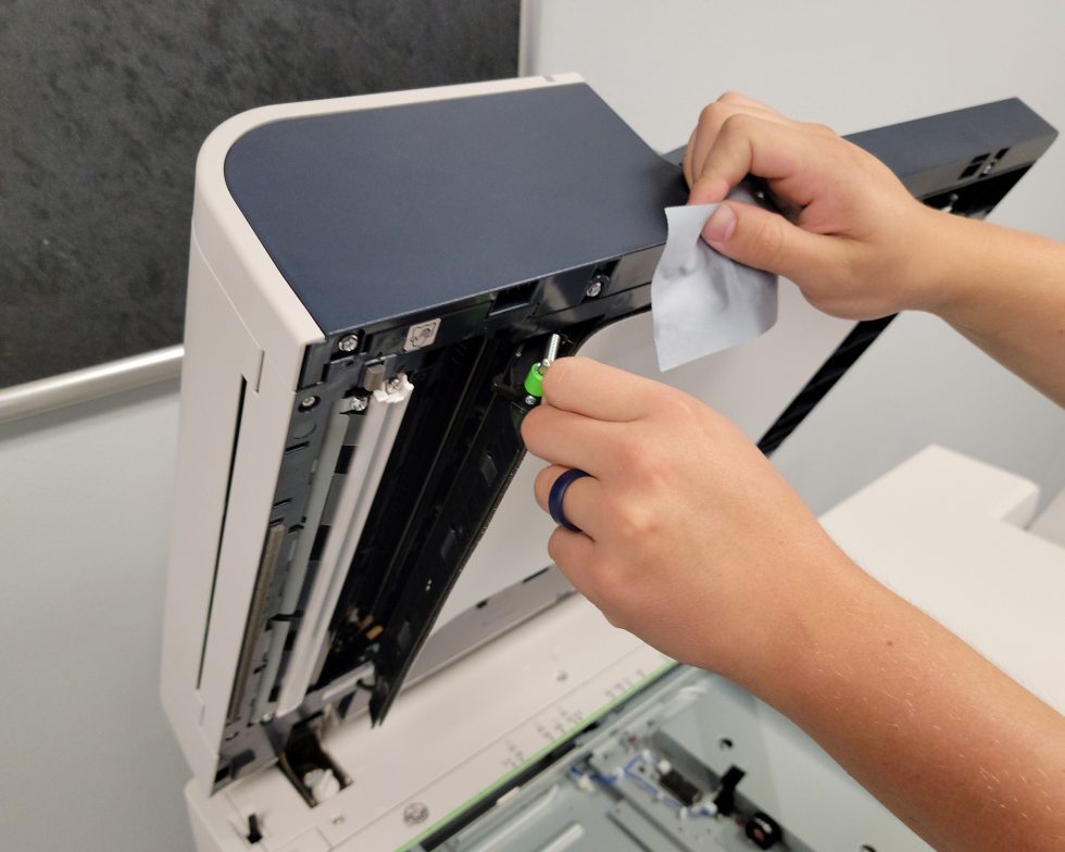 How to remove Black Lines across Copies and Scans on a Xerox printer. - Eastern Engineering